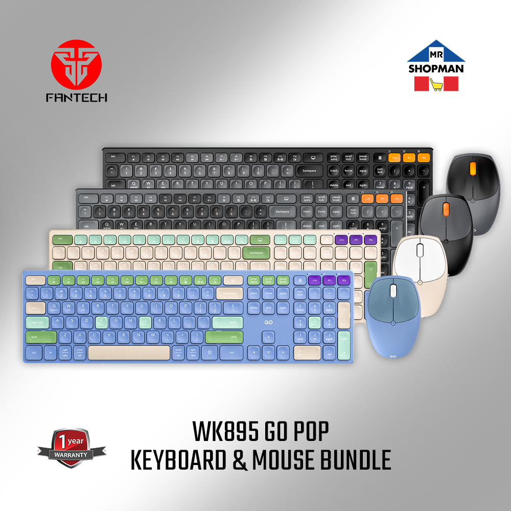 Fantech WK895 Go Pop Wireless Keyboard Mouse Combo Office Series | Shopee Philippines