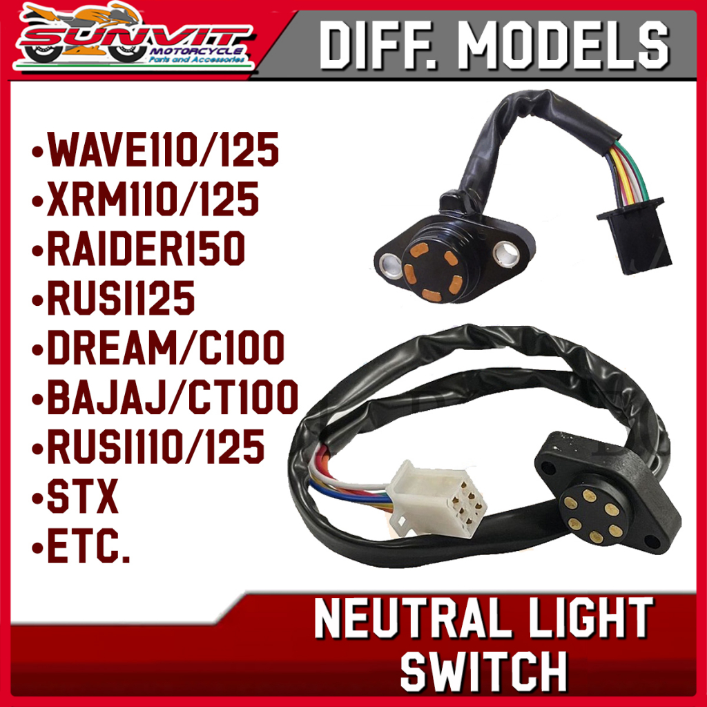 MOTORCYCLE NEUTRAL LIGHT SWITCH BARAKO RUSI125 XRM110 WAVE100 C100 ...