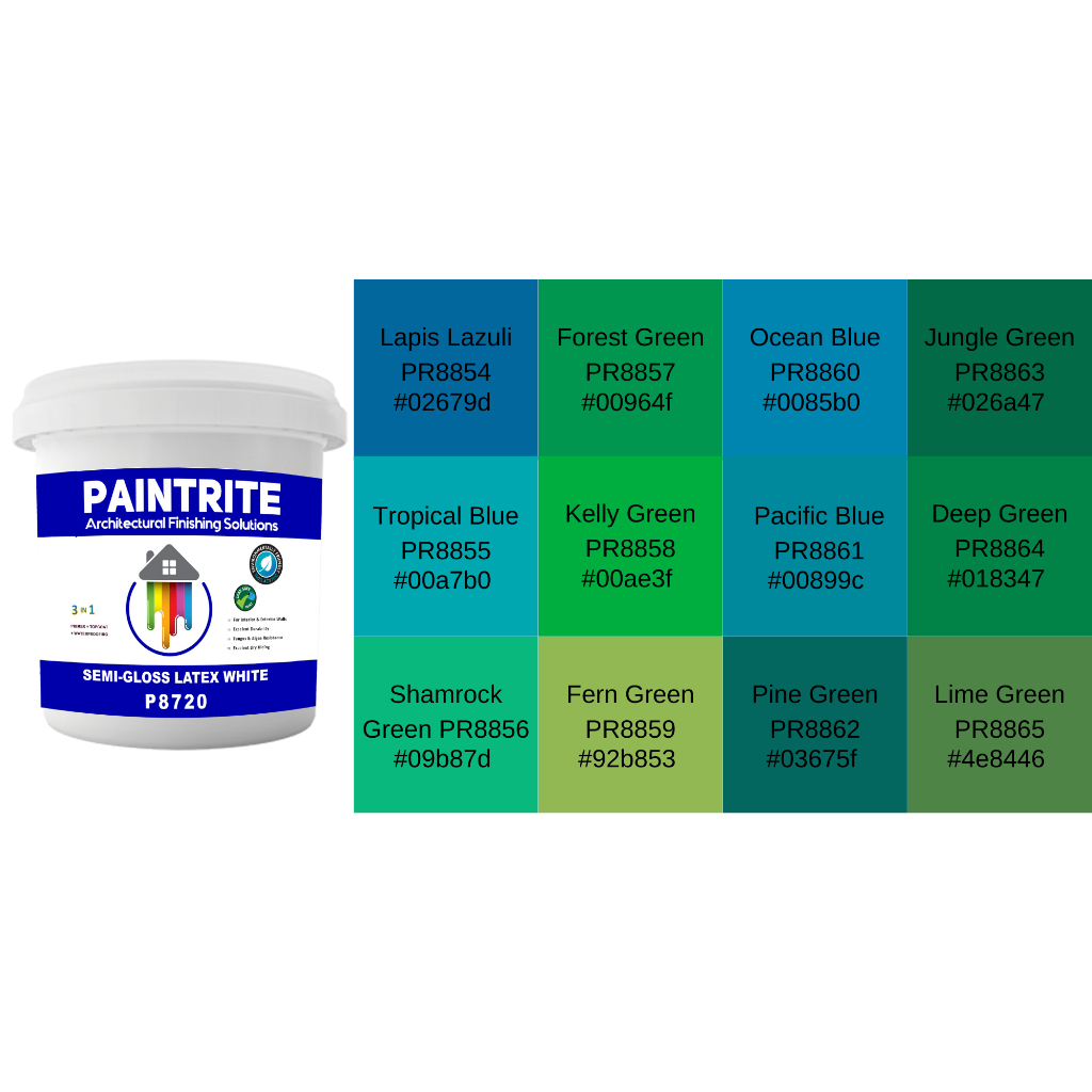 Paintrite Gloss Latex Paints 1L Color Palette #14 | Shopee Philippines