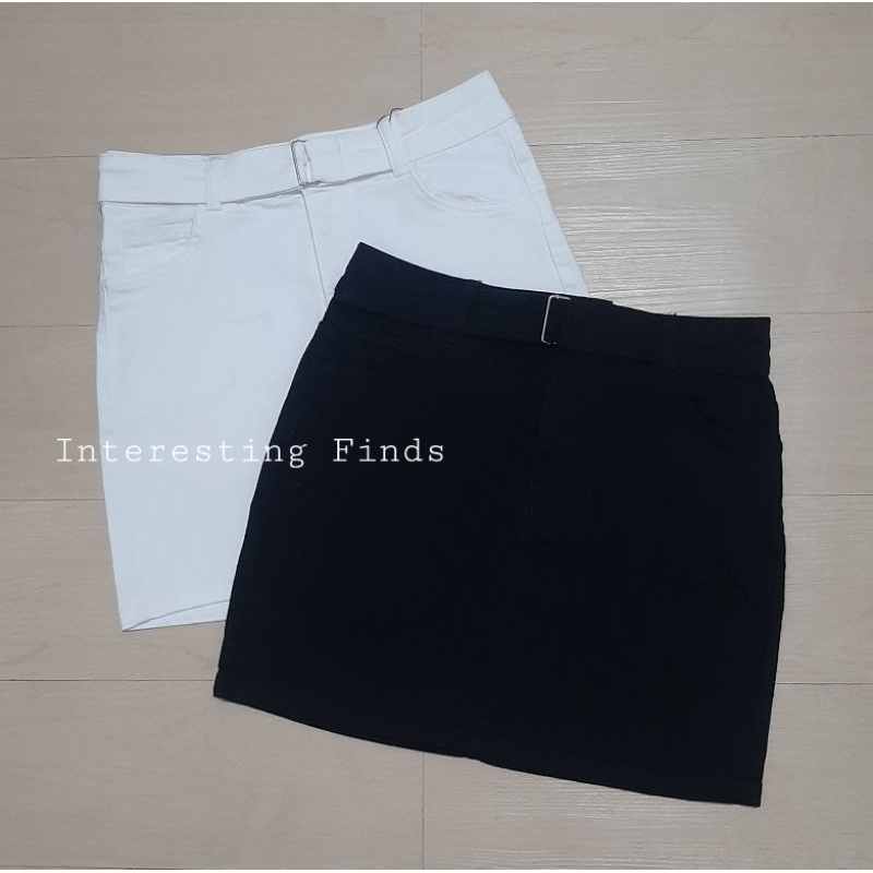 Overruns Front Belted Semi Stretched Mini Skirt (sizes 22"- 30 ...