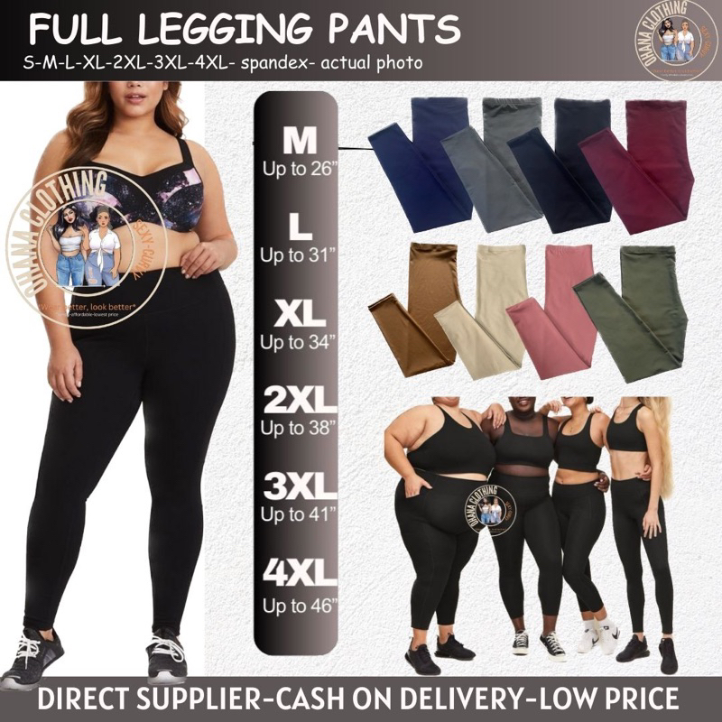 Plus Size-Freesize FULL Leggings (M-L-XL-2XL-3XL-4XL) MAKAPAL | Shopee ...