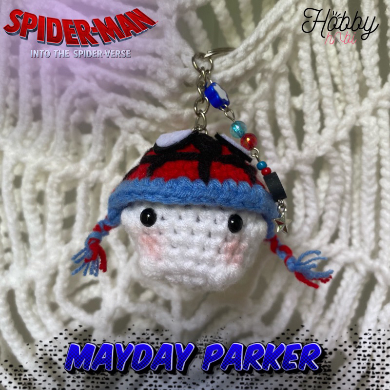 Spider-Man: into the spider-verse inspired mushroom crochet keychain ...