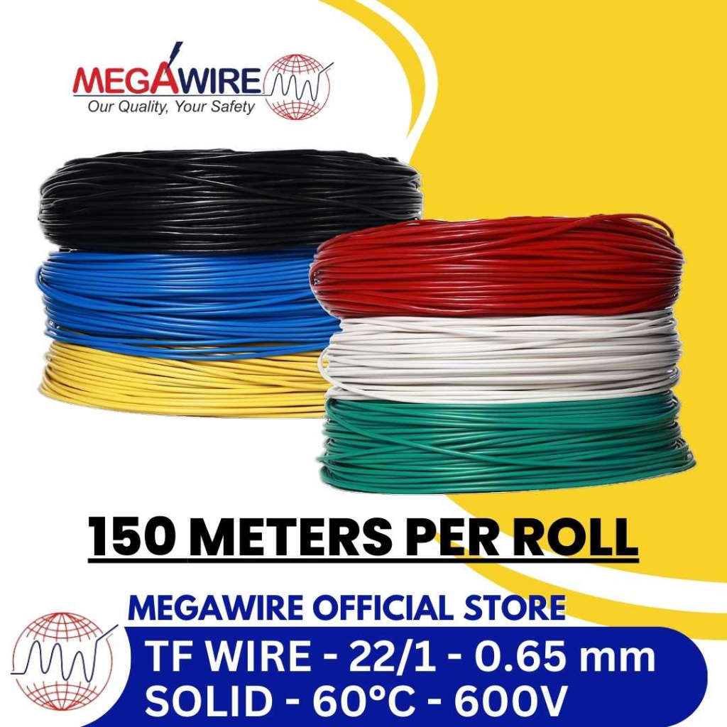 TF 22/1 - 0.65mm (150M) SOLID 60°C, 600V WIRE (150 Meters) PER ROLL ...