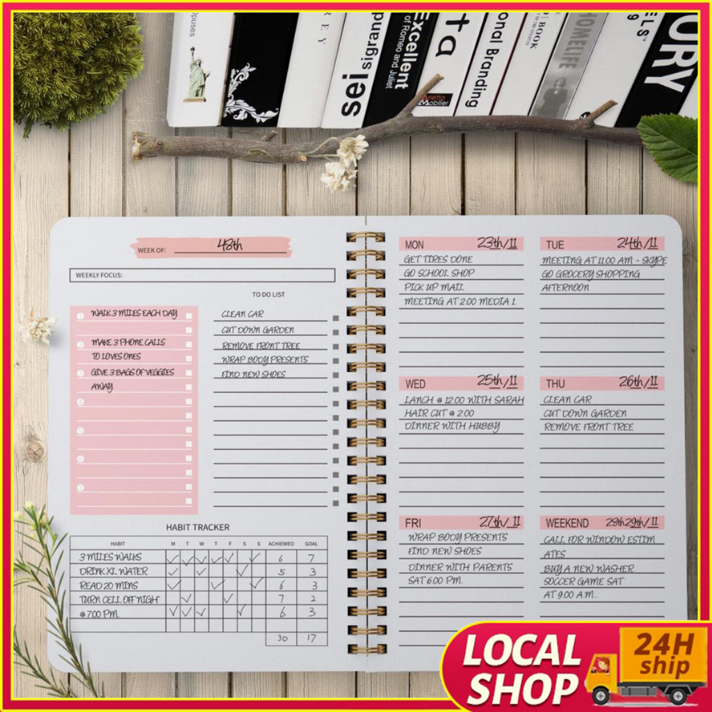 A5 Paper Letter Diary For School Weekly Planner Goal Stationery Organizer | Shopee Philippines