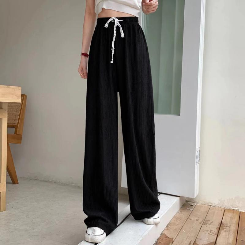 KILY.PH Highwaist Drawstring Pants Bark Crepe Wide Leg Stretchable ...