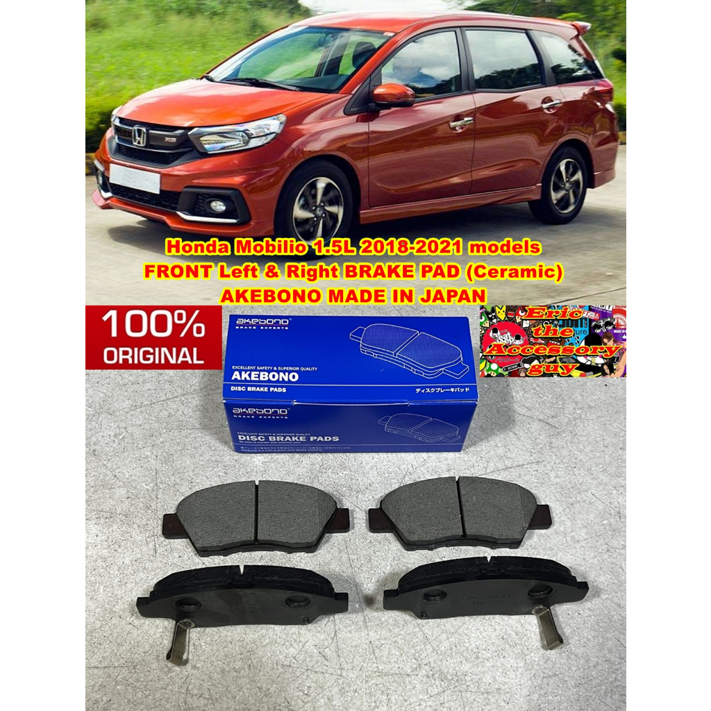 Honda Mobilio 1.5L Ceramic Front Brake Pads for 2018-2021 models (Original Akebono) | Shopee ...