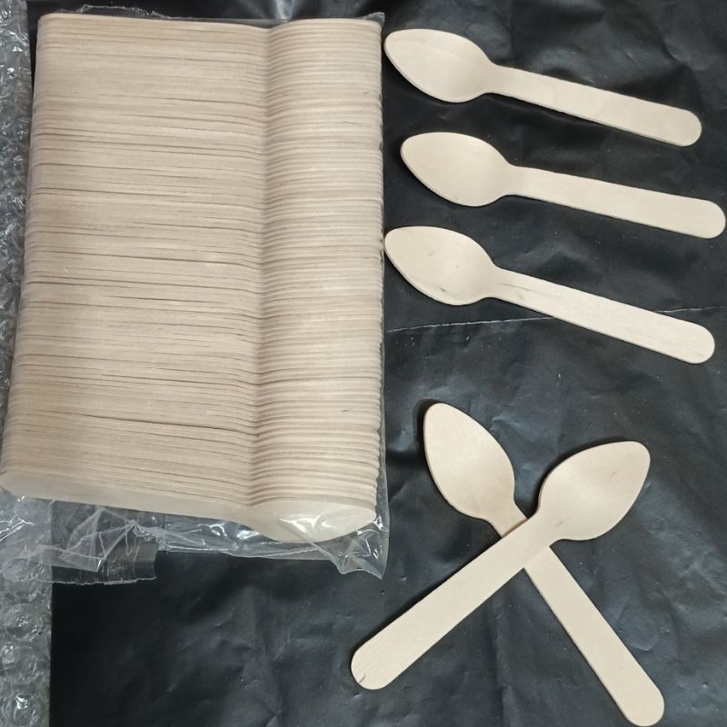 wooden pointed spoon 100pcs/pack for dessert 110mm | Shopee Philippines