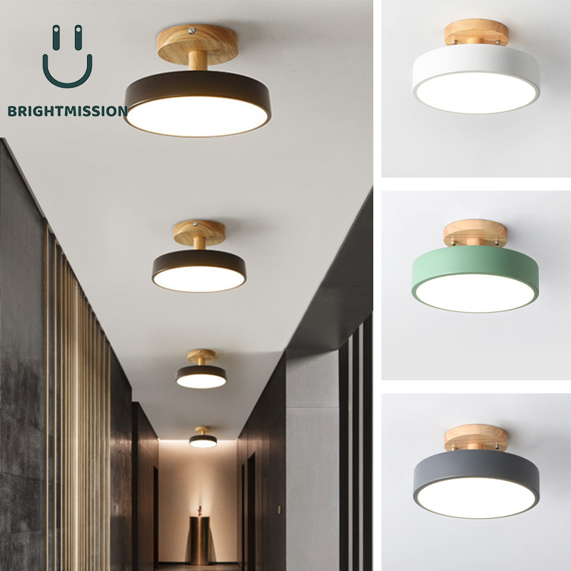 Ceiling Light Nordic Modern Wood LED Tricolor Chandelier for Balcony ...