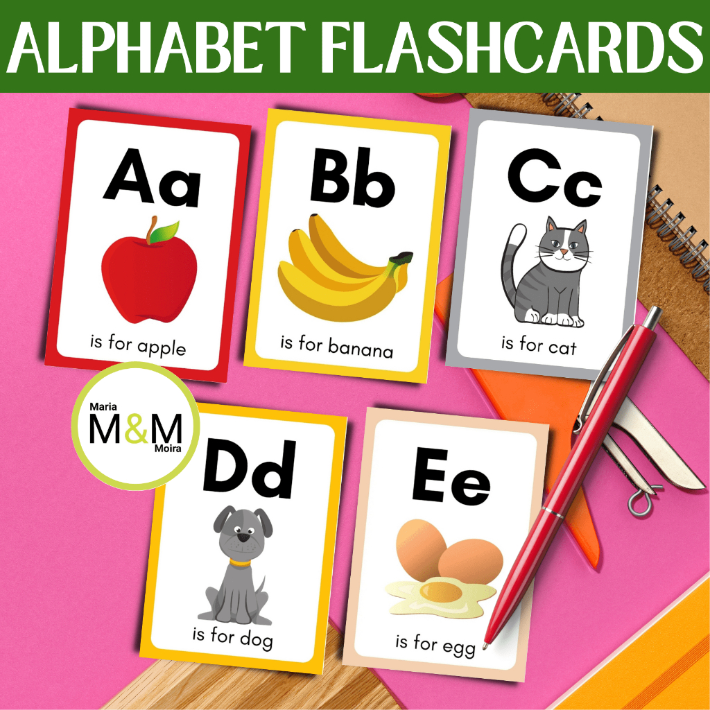 LAMINATED ENGLISH ALPHABET FLASH CARDS A-Z, FLASHCARDS FOR KIDS ...