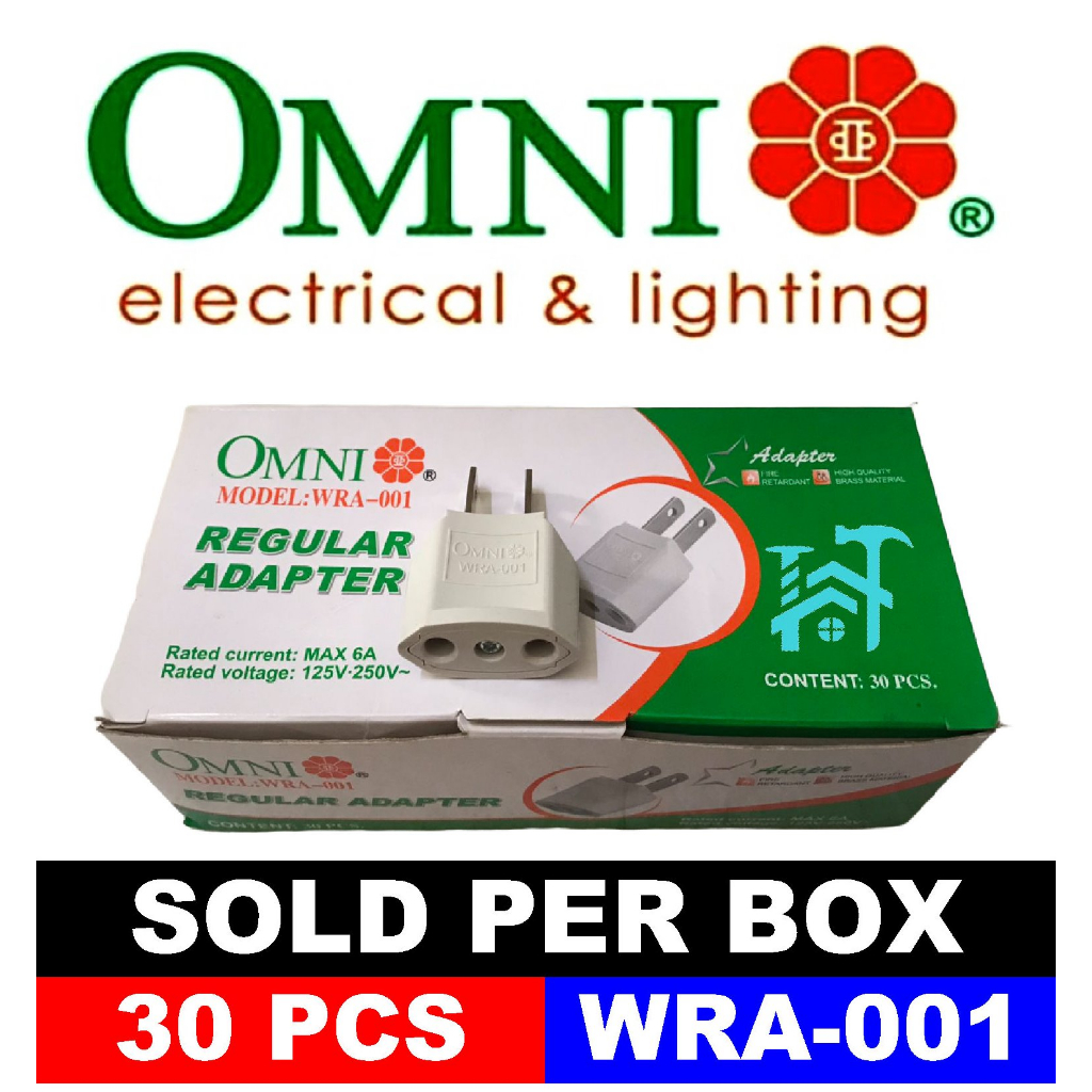 OMNI REGULAR ADAPTER WRA-001 6A 250V (SOLD PER BOX) | Shopee Philippines