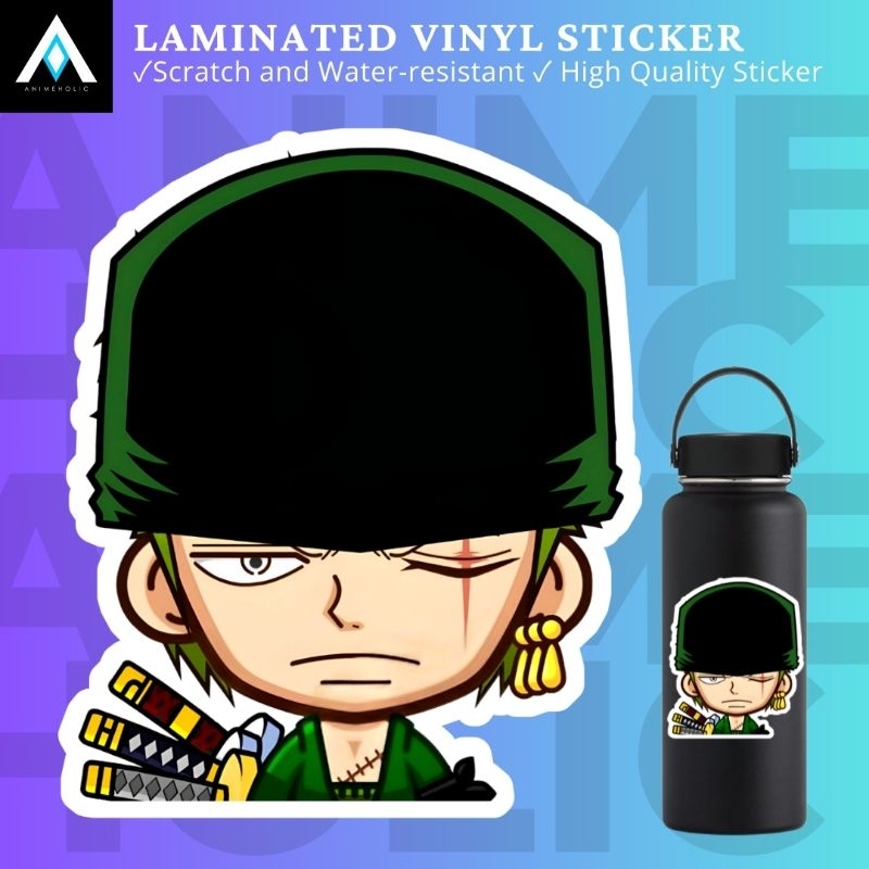 ONE PIECE RORONOA ZORO CHIBI LAMINATED VINYL STICKERS 4.5 INC ...
