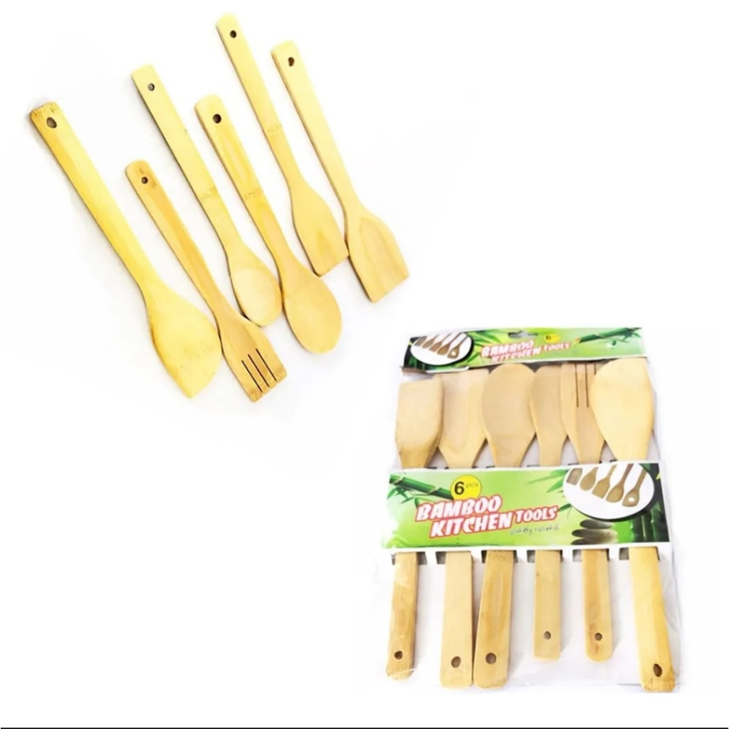 Cookware Bamboo Set Non-stick Cooking Utensils Sandok Kitchenware Wood ...