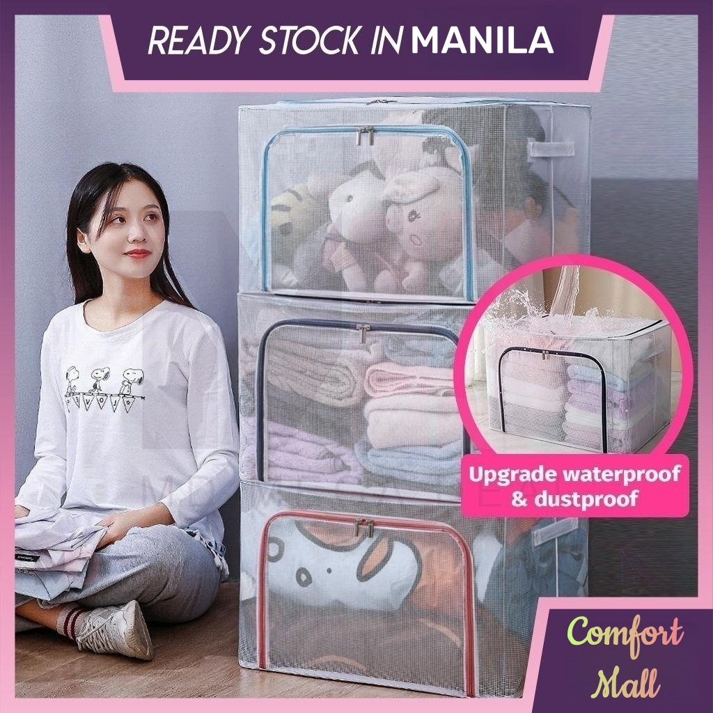 24/60/100L Waterproof PVC Storage Box Transparent Foldable Storage Box ...