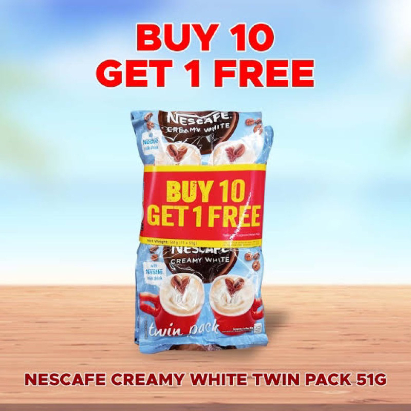 NESCAFÉ 10+1 Promo Creamy White 3-in-1 Coffee Twin Pack 51g | Shopee Philippines
