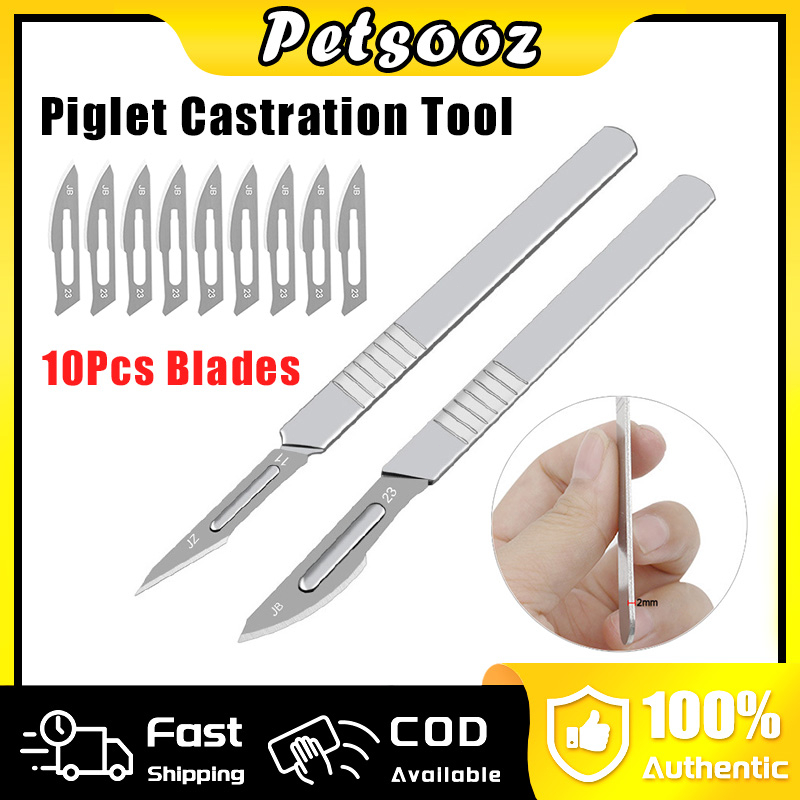 Stainless Piglet Castration tools Knife No.23/No.11Handle with Blade ...