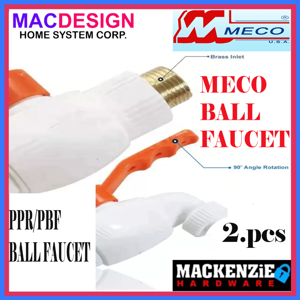 MECO 2PCS PPR/PBF 20 BALL FAUCET 1/2 WHITE MACDESIGN HOME OFFICIAL ...