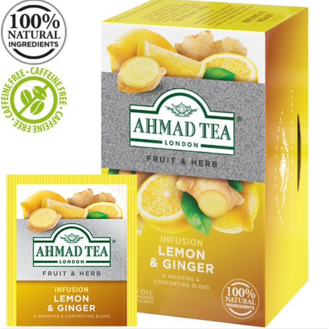 AHMAD TEA LEMON & GINGER HE ALU 20X2G | Shopee Philippines