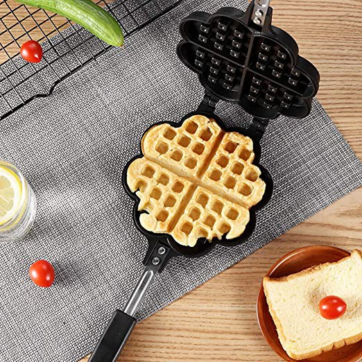 FLOYD.SHOP Heart-Shape Waffle Non-Stick Stovetop Cast Aluminum Waffle ...