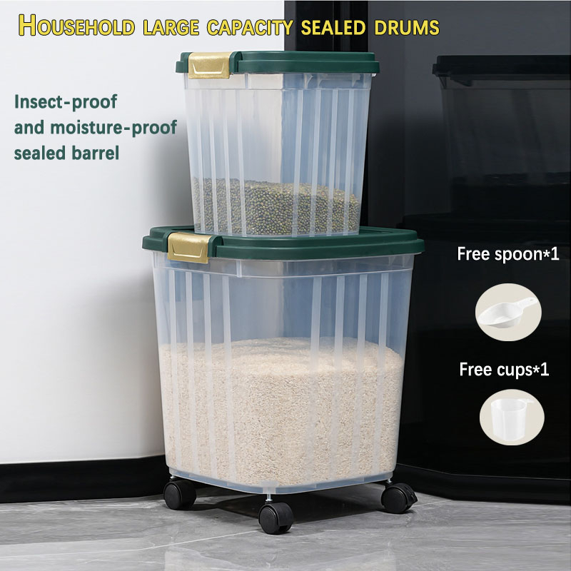 Rice storage barrel 25KG sealed barrel household large capacity storage ...