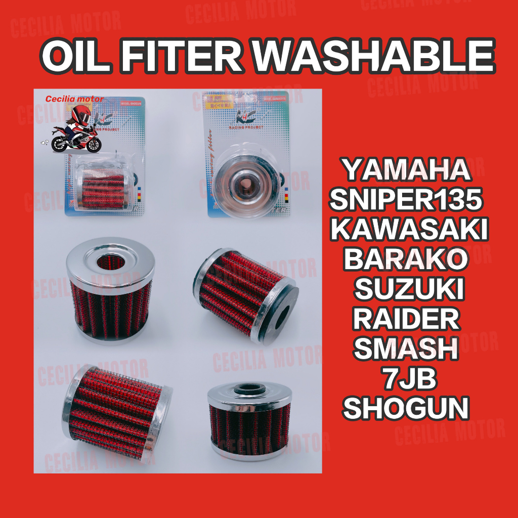 MOTORCYELE OIL FILTER WASHABLE FOR SUZUKI/SMASH/RAIDER/KAWASAKI/BARAKO ...