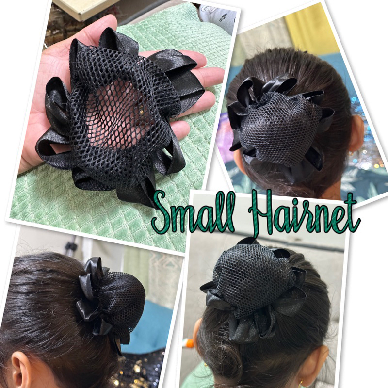 B Plain Small BLACK HAIR NET BUN with lace FOR Woman HAIRNET TIE STYLE ...