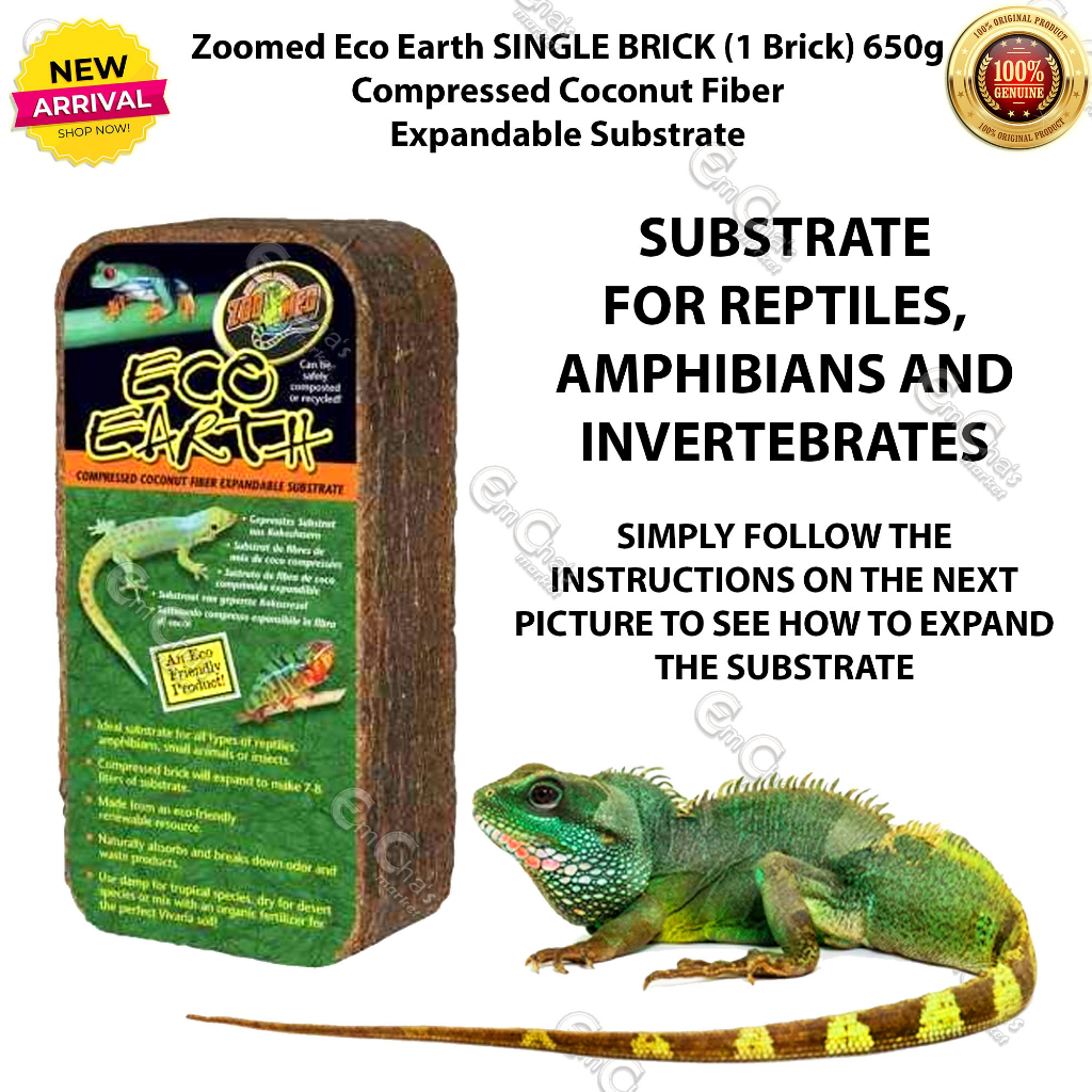 Zoomed Eco Earth Single Brick (1 Brick) 650g Compressed Coconut Fiber ...