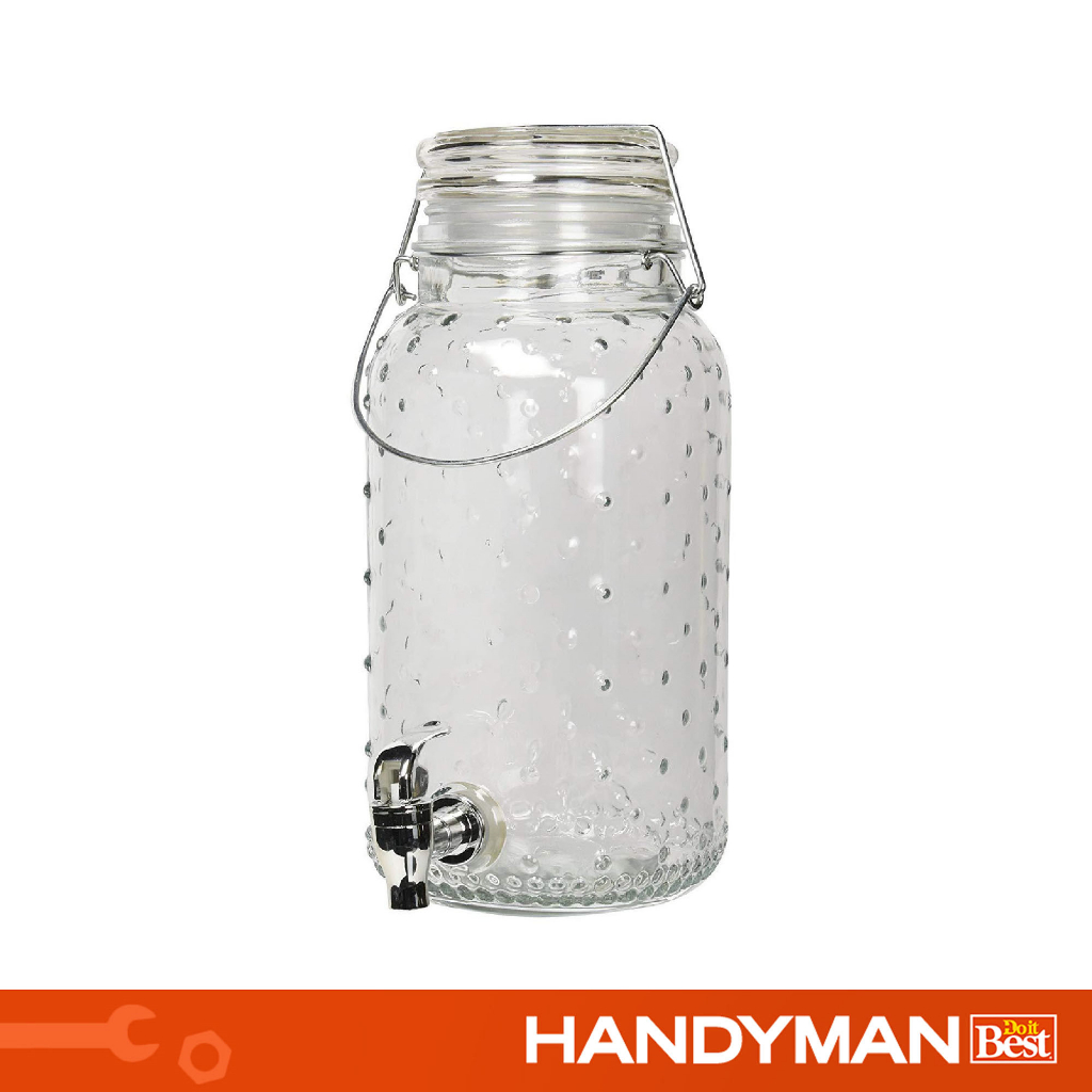 Home Essentials Vintage Hobnail Bail & Trigger Glass Beverage Dispenser ...