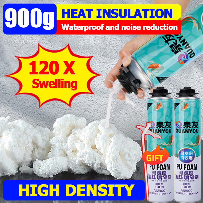 900g Polyurethane Expanding Foam Spray 120 times high foaming volume sealant filler insulation ...