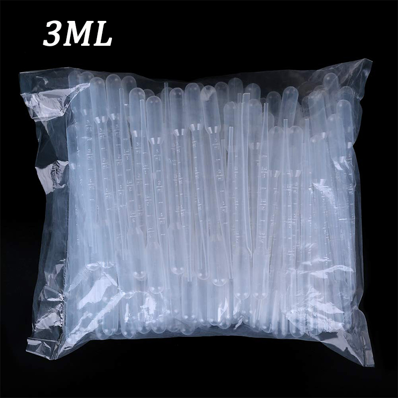 100Pack 3ml Calibrated Pipette Dropper Non-toxic Clear Disposable ...