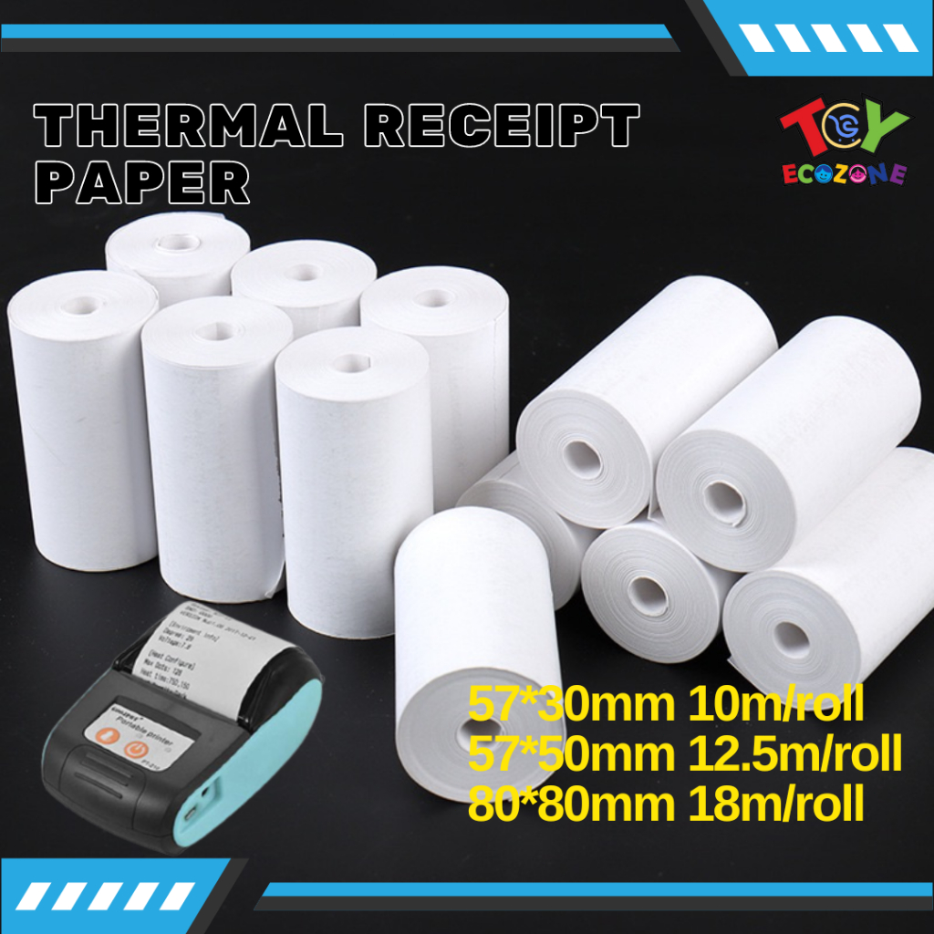 Thermal Paper Coreless 57x30 57x50mm For POS Bluetooth Thermal Printer ...