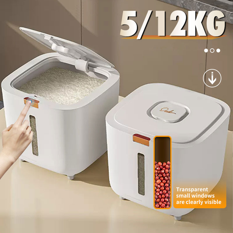 Rice Dispenser Storage Rice Container BOX 5/10/15/25KG Food Storage Dog ...