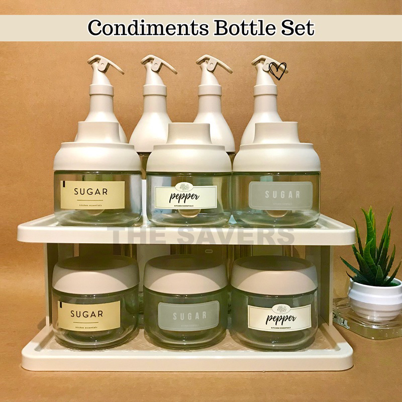 Minimalist 11pcs One Set Seasoning Jar Oil Bottle Condiments Organizer ...