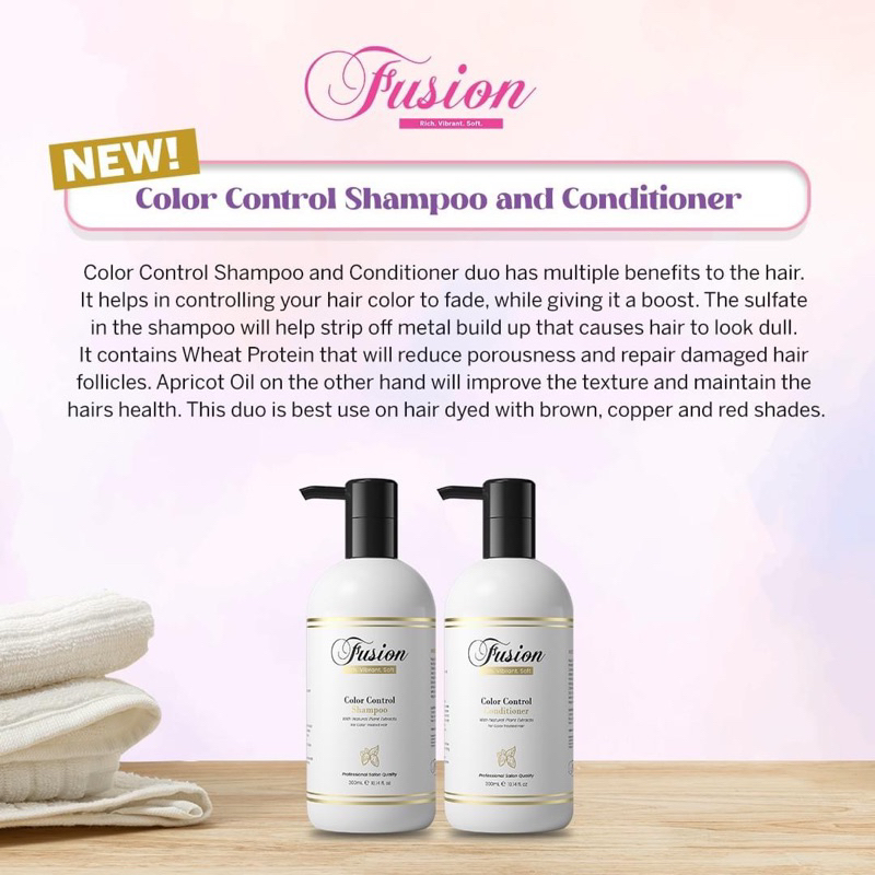 fusion Color Control Shampoo & Conditioner 300ml | Shopee Philippines