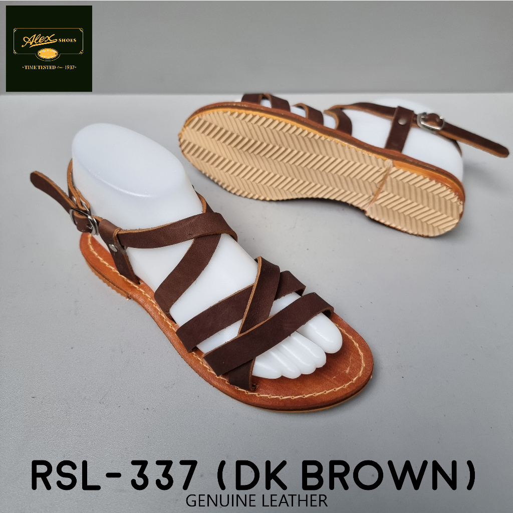 ALEX SHOES WOMEN'S GENUINE LEATHER TOOLING SLIPPERS (RSL-337) | Shopee ...