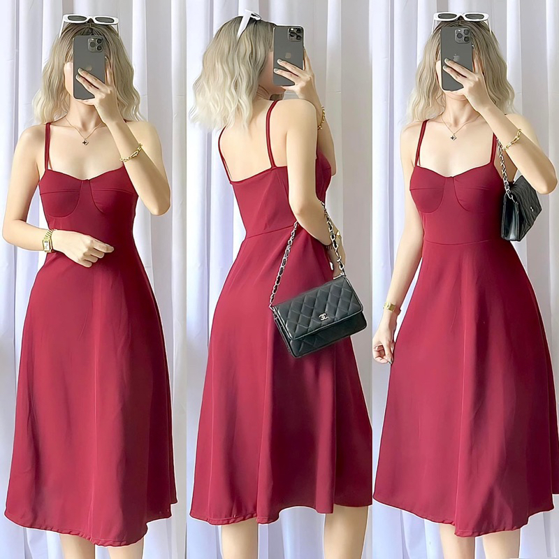 ELEGANTE JILLIAN PADDED!!! DRESS Quality Crepes Fabric FREE SIZE Fits ...