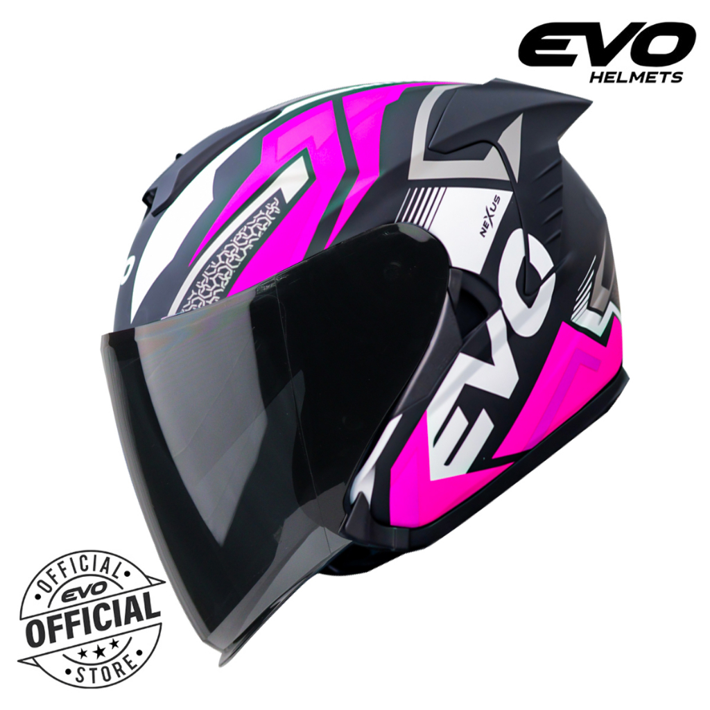 EVO Rx-5 Nexus Half Face Dual Visor Helmet Motorcycle | Shopee Philippines