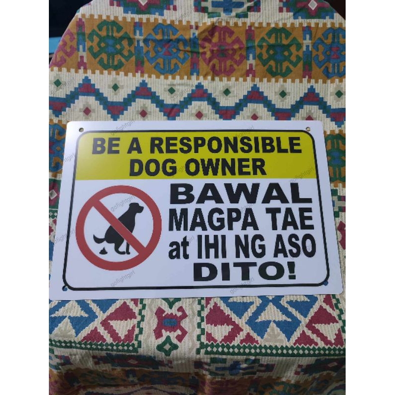 Bawal Magpa tae at ihi ng Aso dito PVC Signage A4 Size | Shopee Philippines