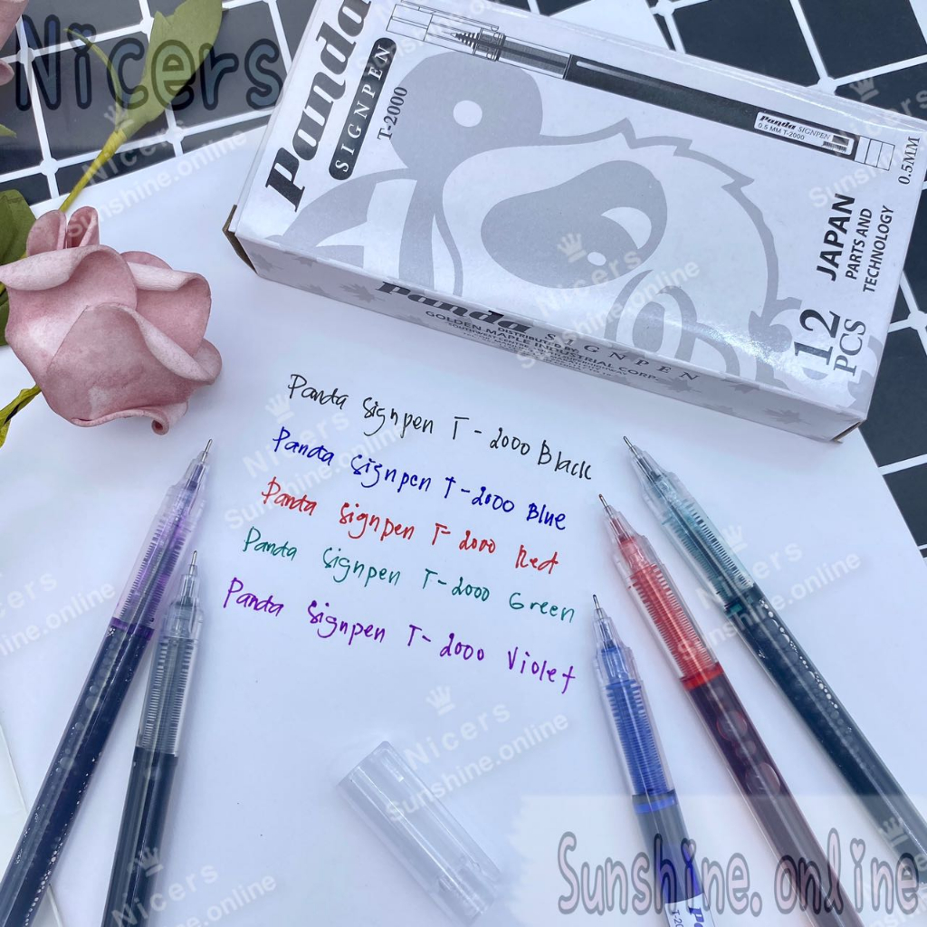 12pcs/BOX PANDA Signpen S2500 Liquid Ink Fade-Resistant large capacity ...