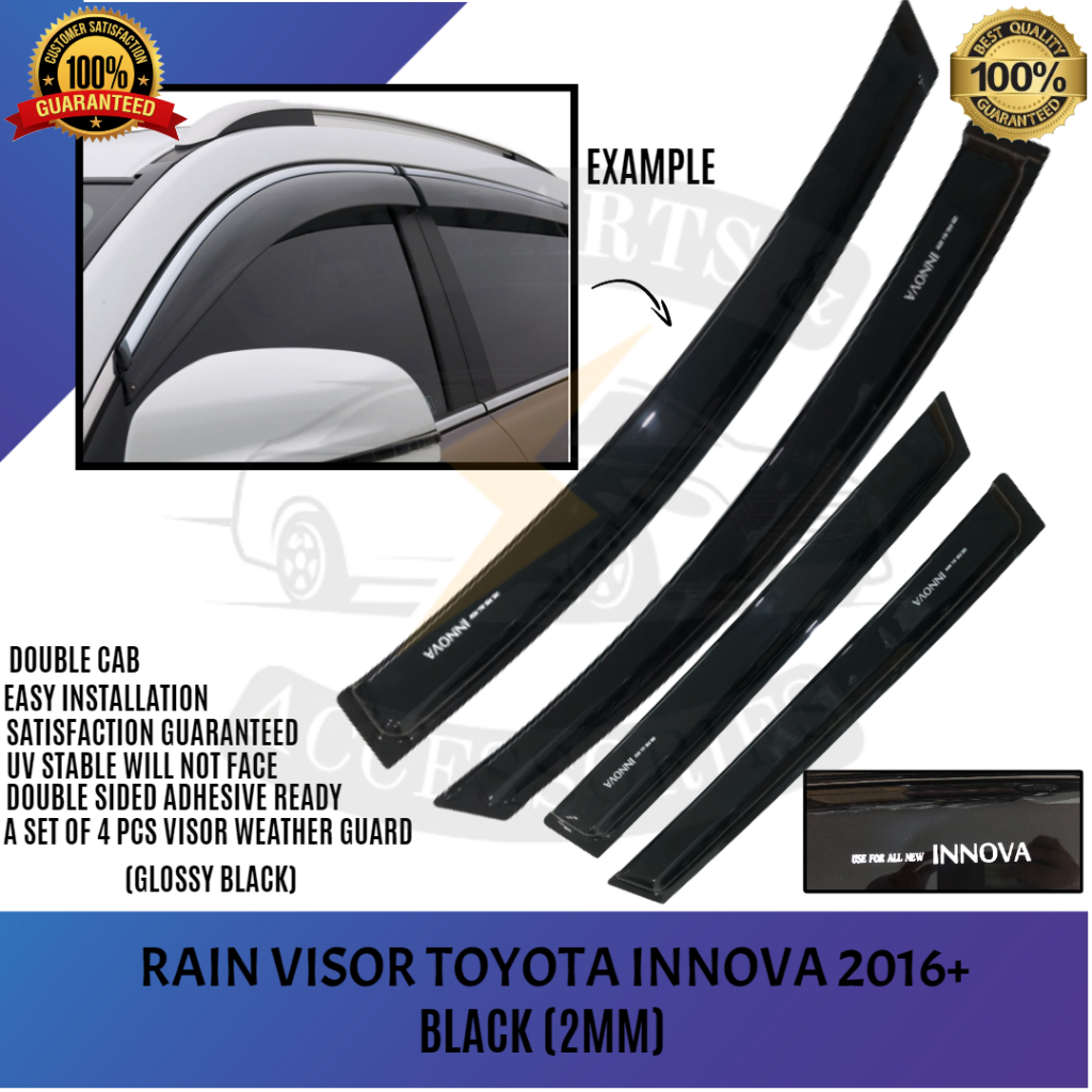 CPA RAIN VISOR TOYOTA INNOVA 2016+ (BLACK) THICKNESS(2MM) (10211 ...