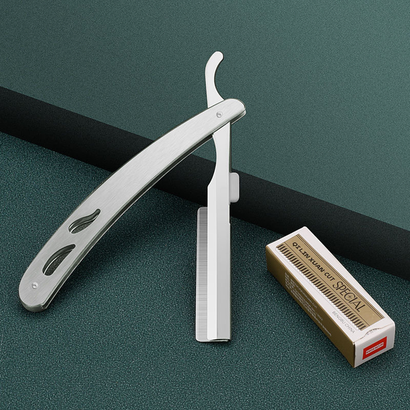 Barber Blade Razor Manual Shaver Carboon Steel Salon Folding Sharp ...