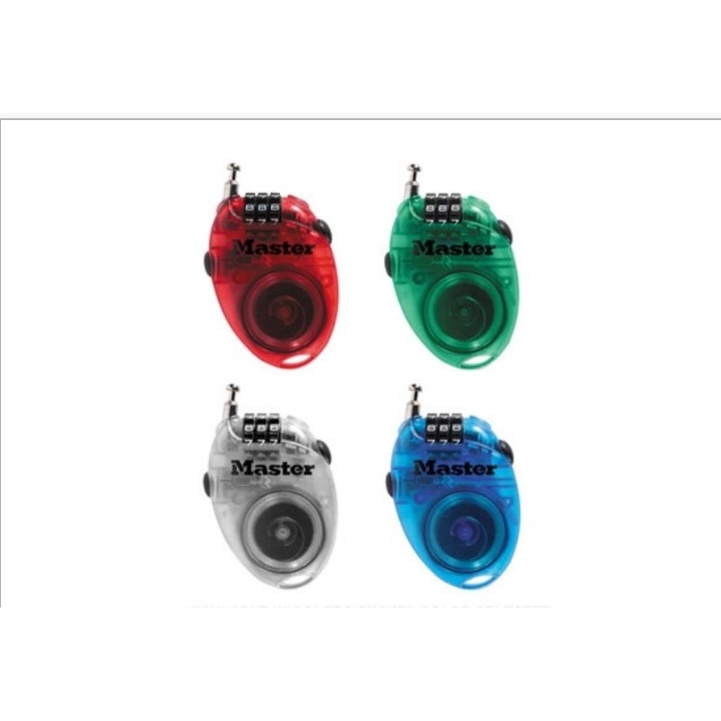 Master Lock Retractable Cable Lock W/Combination #4603-D (2mm) Cable ...