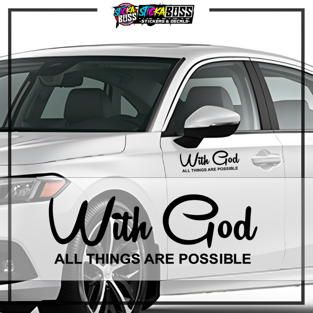 WITH GOD ALL THINGS ARE POSSIBLE ( VINYL CUT-OUT STICKER DECALS ...
