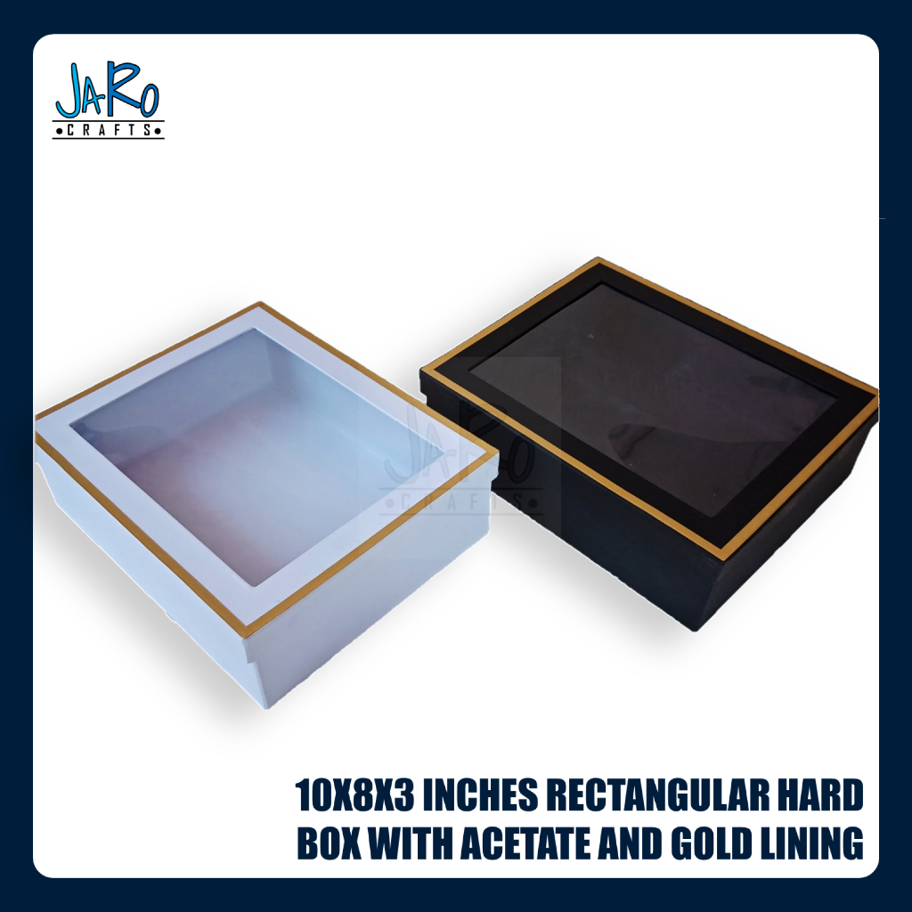 10x8x3 inches - Rectangular Hard Box / Gift Box with Acetate Window and ...