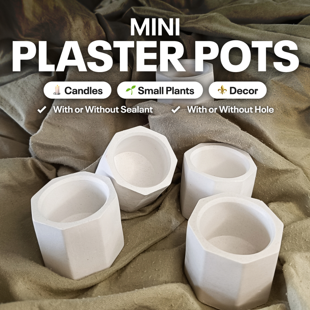 Mini Plaster Pots | for Candle, Small Plants, Crafts and Decorations ...
