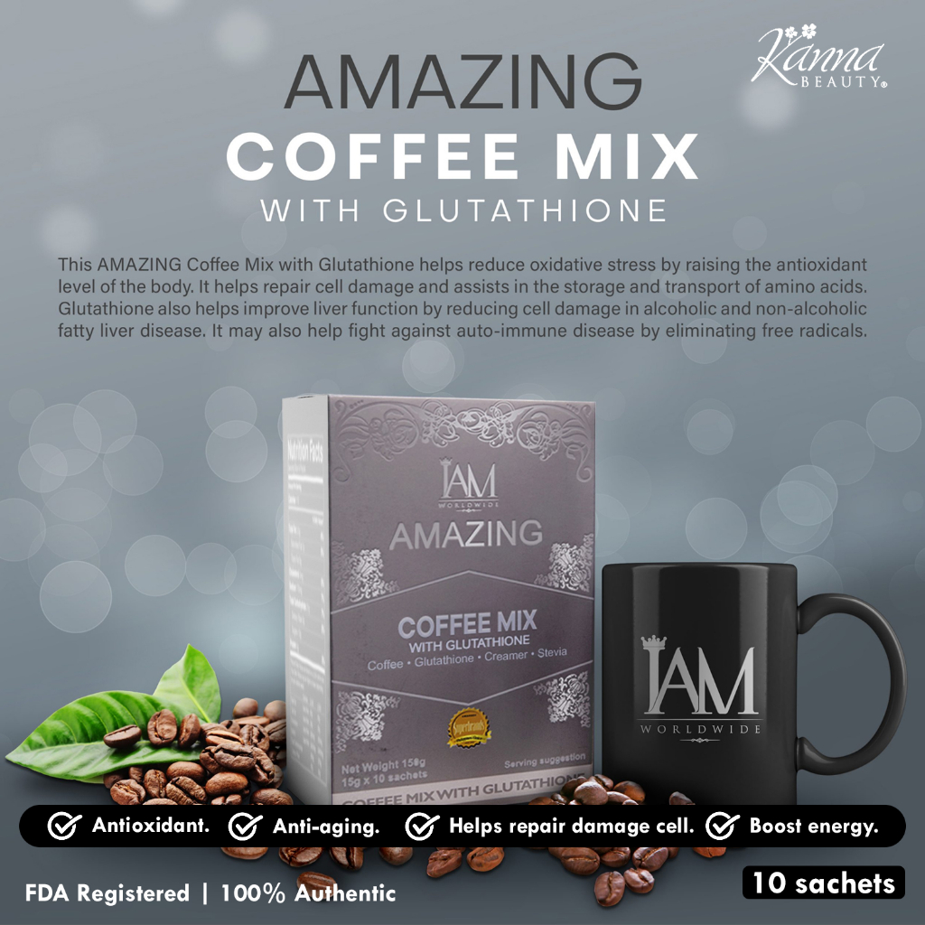 Amazing Coffee Mix with Glutathione | 10sachets x 15g | Shopee Philippines