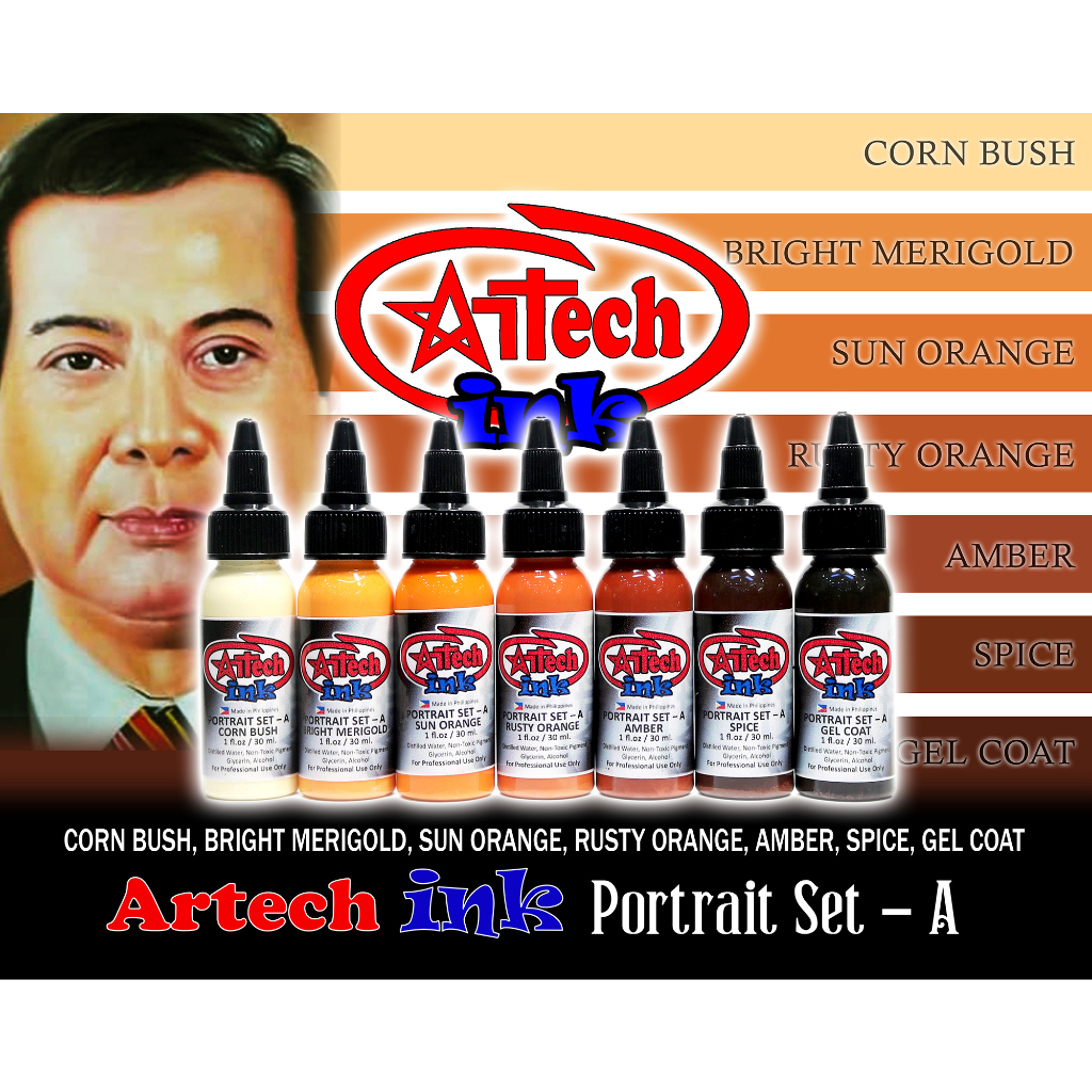 ARTECH INK Tattoo Ink [Portrait Set – A] by BONG ARQUINES | Shopee ...