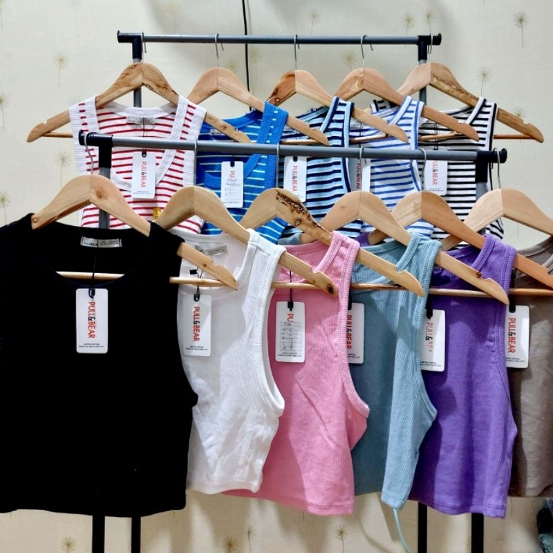 PULL & BEAR RACERBACK AUTHENTIC OVERRUNS RIBBED SANDO(NO MENDING ...