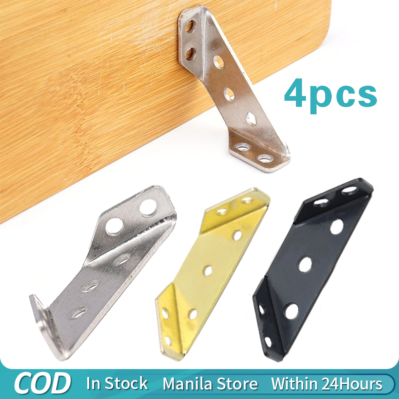 4pcs Trapeziform Angle Brackets Triangle Shelf Support Joint Fastener ...