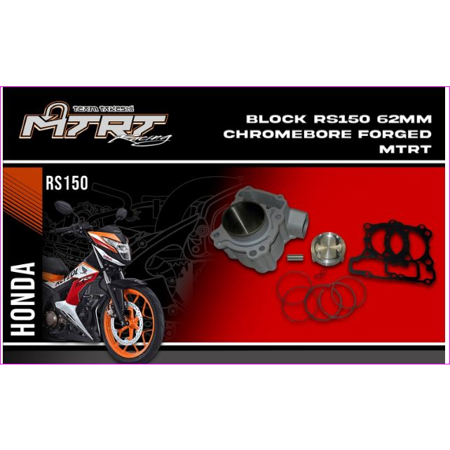 CYL BLOCK for HONDA RS150R/SONIC 62MM Chromebore Forged piston MTRT ...