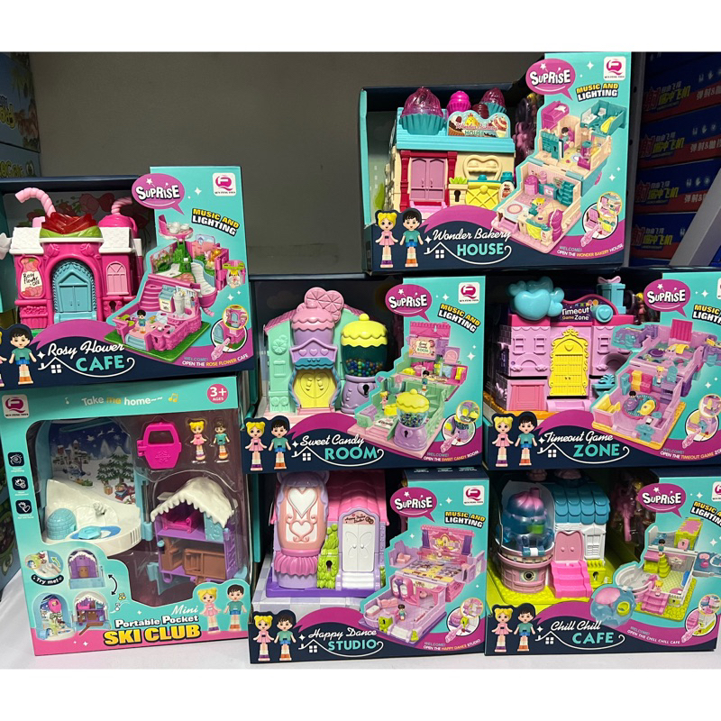 Mini Surprise Dollhouse Toys for Girls Pretend Play Polly Doll house ...